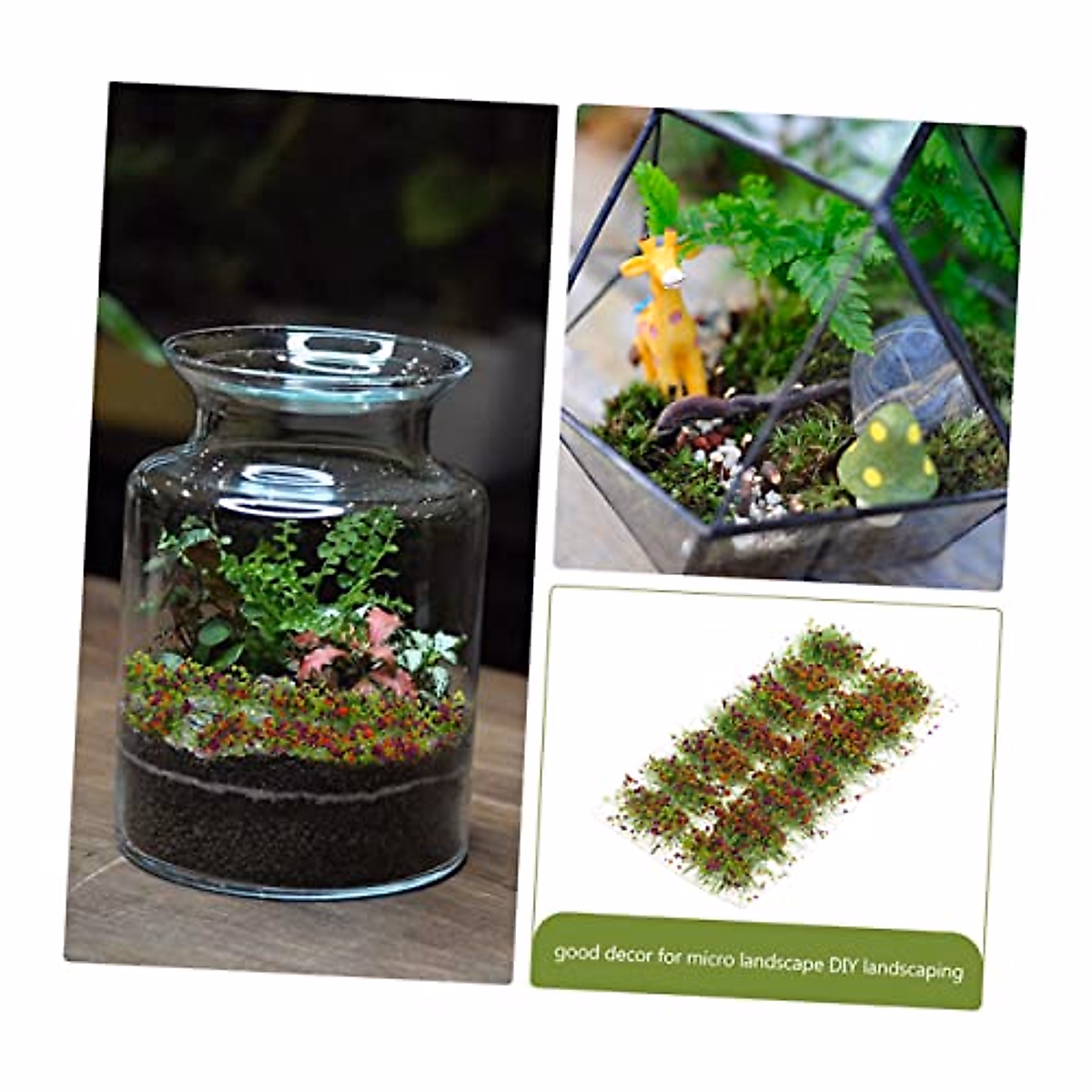 HANABASS 2 Boxes Tufts Scenery Tabletop Building Modelling Diorama Flower H Miniature Irregular Gaming for Cluster Hobby Static Train Railroad Adhesive Sand Bushy Layout Groups Grass of