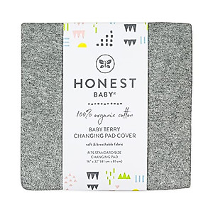 HonestBaby unisex baby Organic Cotton Changing Pad Cover and Toddler Sleepers, Gray Heather, One Size US