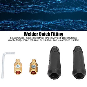 2 Set 200A DKJ10‑25 Welding Cable Connectors, Male Welder Quick Fitting Plug Accessories Hardware Tools for TIG Welding Plasma Cutters