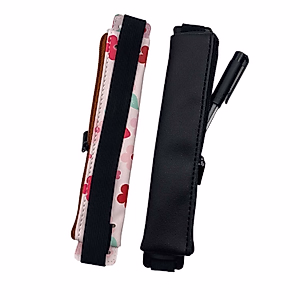 LuFOX 3-Pack PU Leather Pen Pencil Pocket Case Sleeve Holder Pouch with Elastic Band for Book Notebook Bible