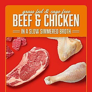 Stella & Chewy's Stella’s Shredrs Grass Fed & Cage Free Beef & Chicken Recipe in Broth, 2.8 oz. Pouches (Pack of 24)