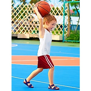 Resinta 4 Pack Toddler Boys Basketball Shorts Kids Mesh Shorts Active Soccer Shorts with Drawstring Quick Dry Shorts