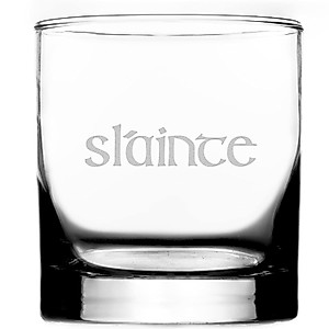 Toasted Tales - SLAINTE Whiskey Glasses | Novelty Irish Irish Celtic Gaelic Glasses for Party Decorations | Home Decor Whiskey Glasses | Irish Gifts | Gift for Mens | Glasses Made in USA (15 oz)