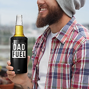 SANDJEST 4-in-1 Dad Tumbler Gifts for Dad from Daughter Son - 12oz Dad Fuel Can Cooler Tumblers Travel Mug Cup - Stainless Steel Insulated Cans Coozie Christmas, Birthday, Father's Day Gift for Daddy