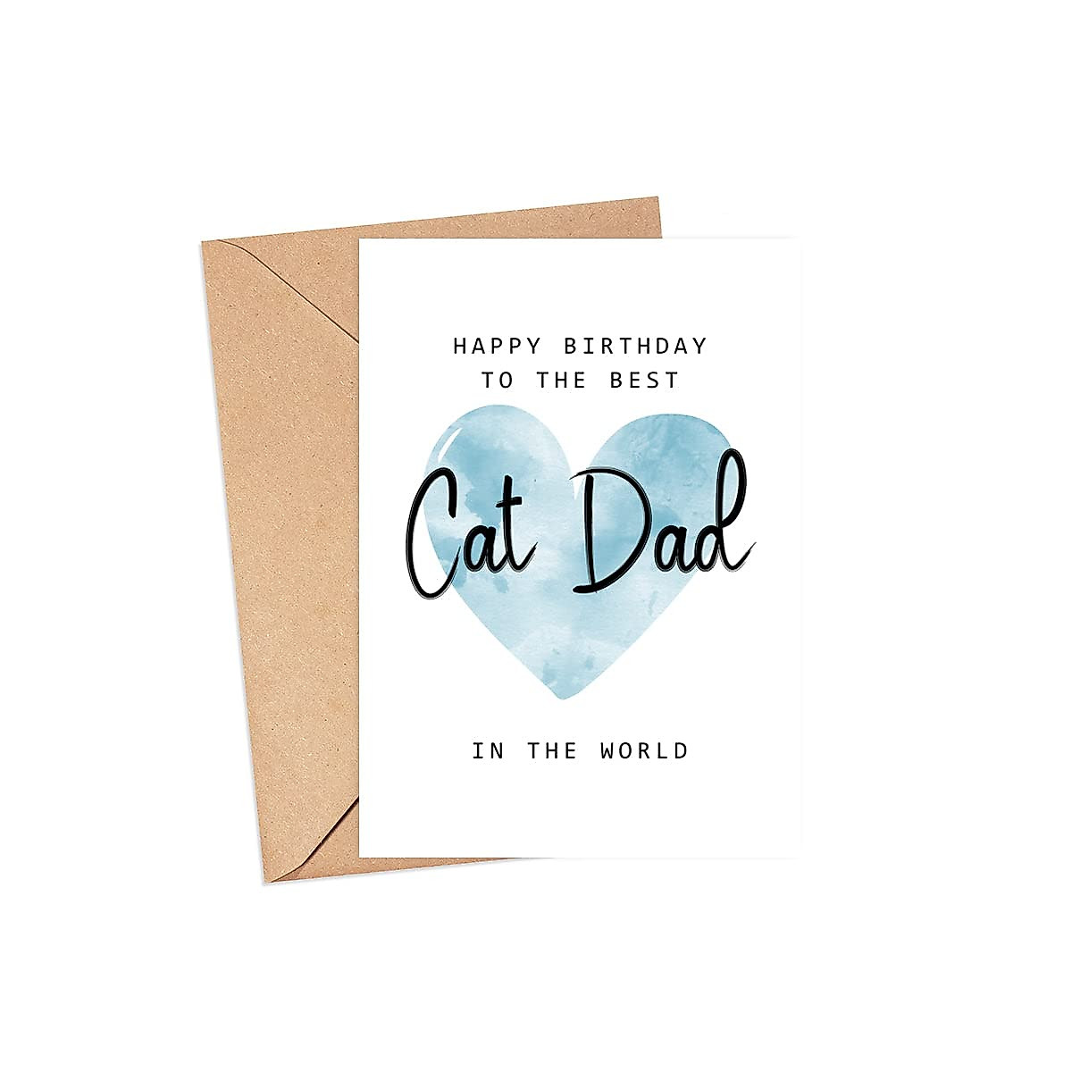 MoltDesigns Happy Birthday To The Best Cat Dad In The World Card - Cat Dad Birthday Card - Cat Dad Card - Father's Day Gift - Happy Birthday Card