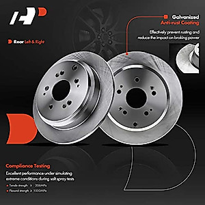 A-Premium 11.99 inch (304.5mm) Front Solid Disc Brake Rotors + Ceramic Pads Kit Compatible with Select Acura and Honda Models - RDX 2010-2018, CR-V 2005-2016, 6-PC Set