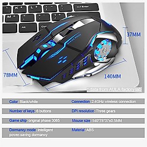 AULA Gaming Keyboard and Mouse Combo, F2088 Wired Mechanical Keyboard Black + SC100 Wireless Mouse Black + Mouse Pad, LED Keyboard Mouse Set