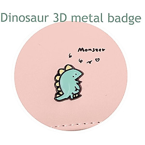 YaJaMa Cute Dinosaur Monster Women Wallet PU Leather Small Trifold Cerdit Card Case Holder Organizer for Teen Girls with ID Window (Pink)