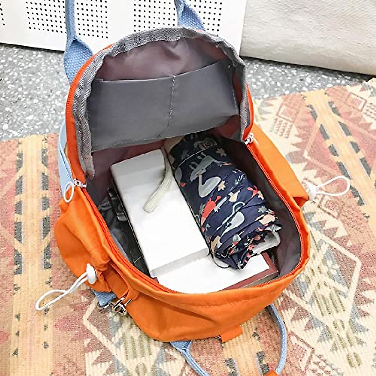 sikiwind Animal Pattern Waterproof Backpacks Women Shoulder Crossbody Bags (Orange)