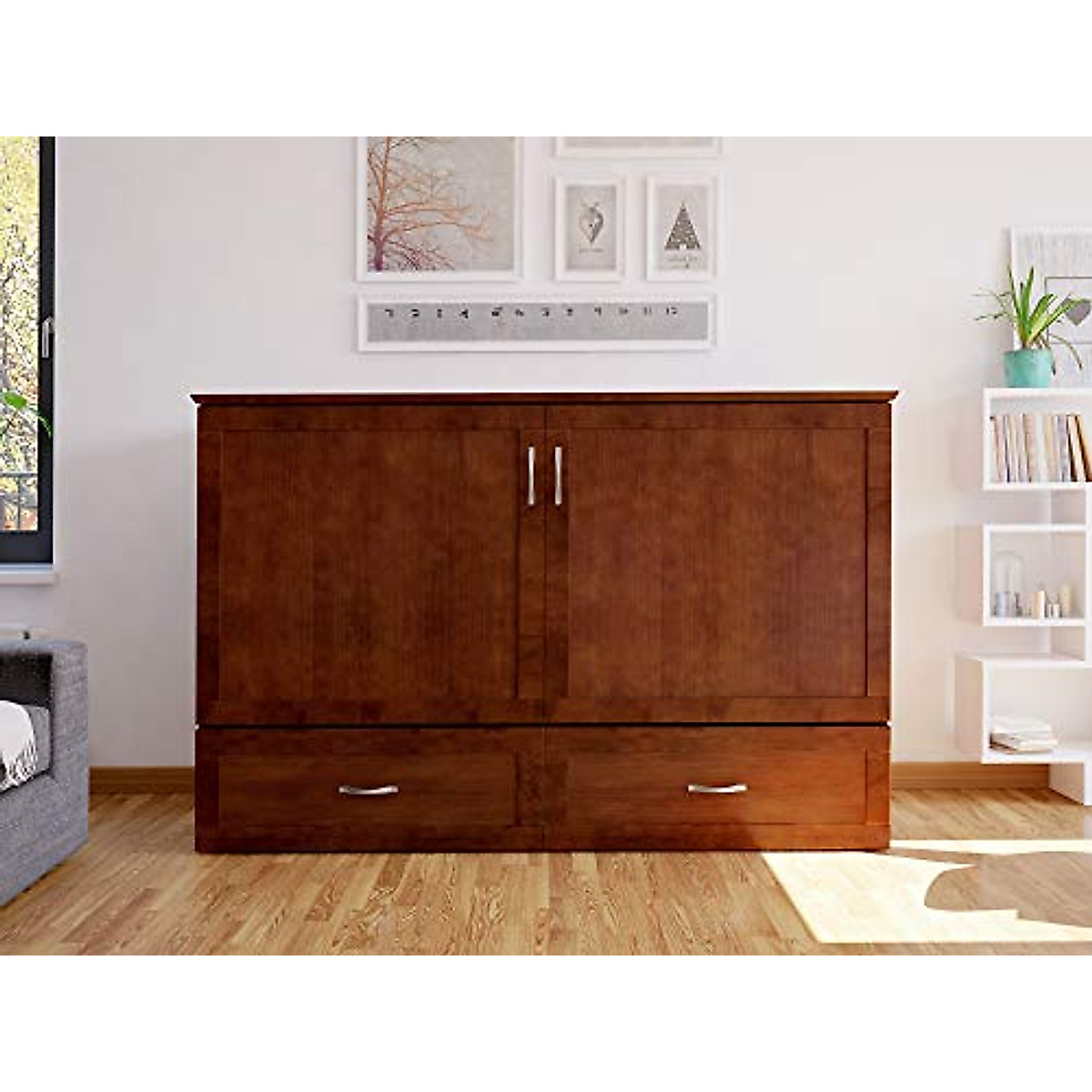 AFI Hamilton Murphy Bed Chest, Queen, Walnut