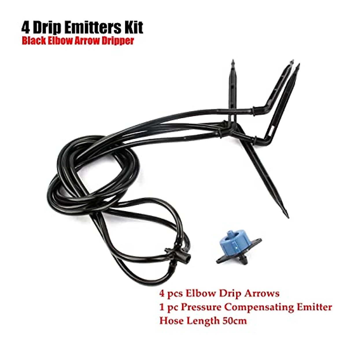 AMBAYZ Hose Connector Adapter 4 Black Drip Arrow Launcher Kit Strawberry Irrigation System Drip Irrigation Launcher Kit Potted Plant Wate+ 8L/H Pc Dripper/30Pcs