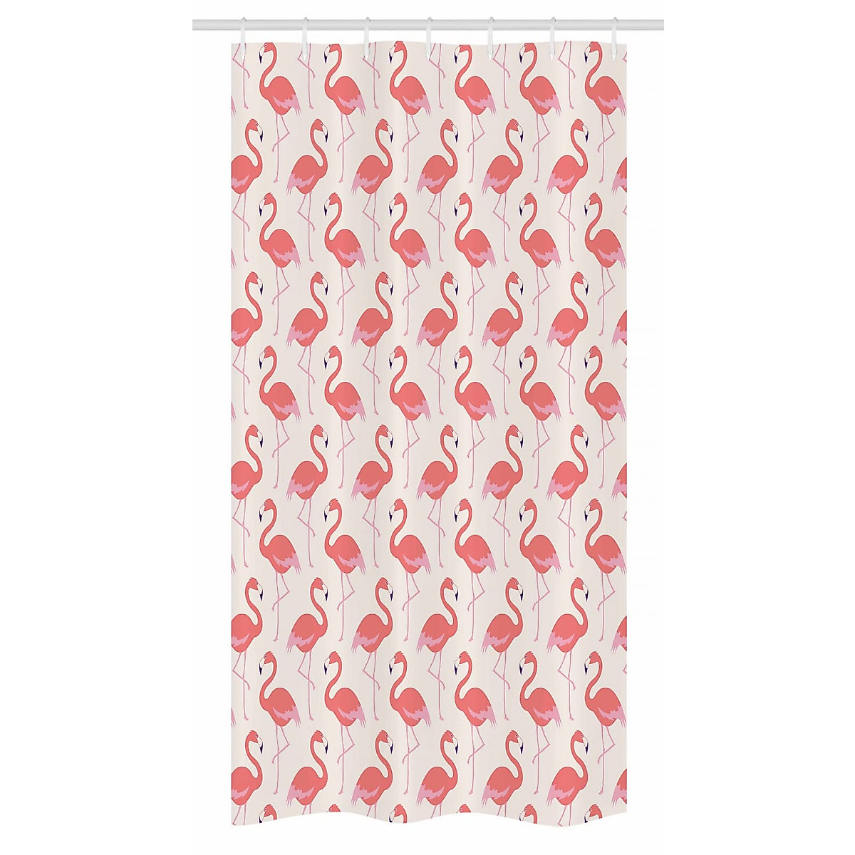 Ambesonne Flamingo Stall Shower Curtain, Ornamental Feminine Style Bird Pattern Exotic Hipster Design, Fabric Bathroom Decor Set with Hooks, 36" W x 72" L, Salmon Coral
