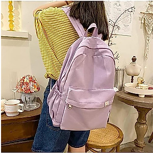 Dfcdcoo Difa Backpack, Difa’s Bear Plain Backpack, Sage Green Backpack Kawaii Cute Backpack Large capacity Casual Aesthetic Backpack (White)