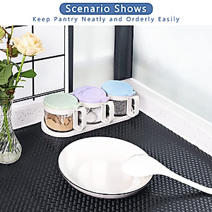 HooTown Shelf Liner Kitchen Cabinet Drawer Mats 17.5 Inch Wide x 6.5 Feet Long, Non Skid EVA Plastic Washable Oil Proof Pad for RV Drawer, Dish Plate Slippery Protection,White