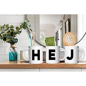 Retreez Initial A-Z Alphabet Monogrammed Monogram Mug 11 Oz Ceramic Tea Coffee Mugs - Graduation Appreciation Thank You Holiday Birthday Gifts for her friend coworker mother father sister - M Initial