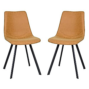 LeisureMod Markley Dining Chair, Light Brown