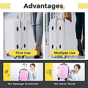 ISKYBOB 4 Pairs Luggage Bottom Side Stand Feet with 40 Screws, Baggage Replacement Stud Foot Black Feet Pads for All Suitcase