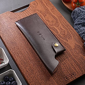 SHI BA ZI ZUO Knife Guard Leather Knife Sheath for F208-2 Chef Knife and 7'' to 8'' Cleavers