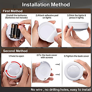 Puck Lights, Cadrim 13 Colors Changeable LED Puck lightings Battery Powered Dimmable Under Cabinet Lights, Battery Powered Under Counter Lights with 2 Wireless Remote Controls for Kitchen(6 Pack)