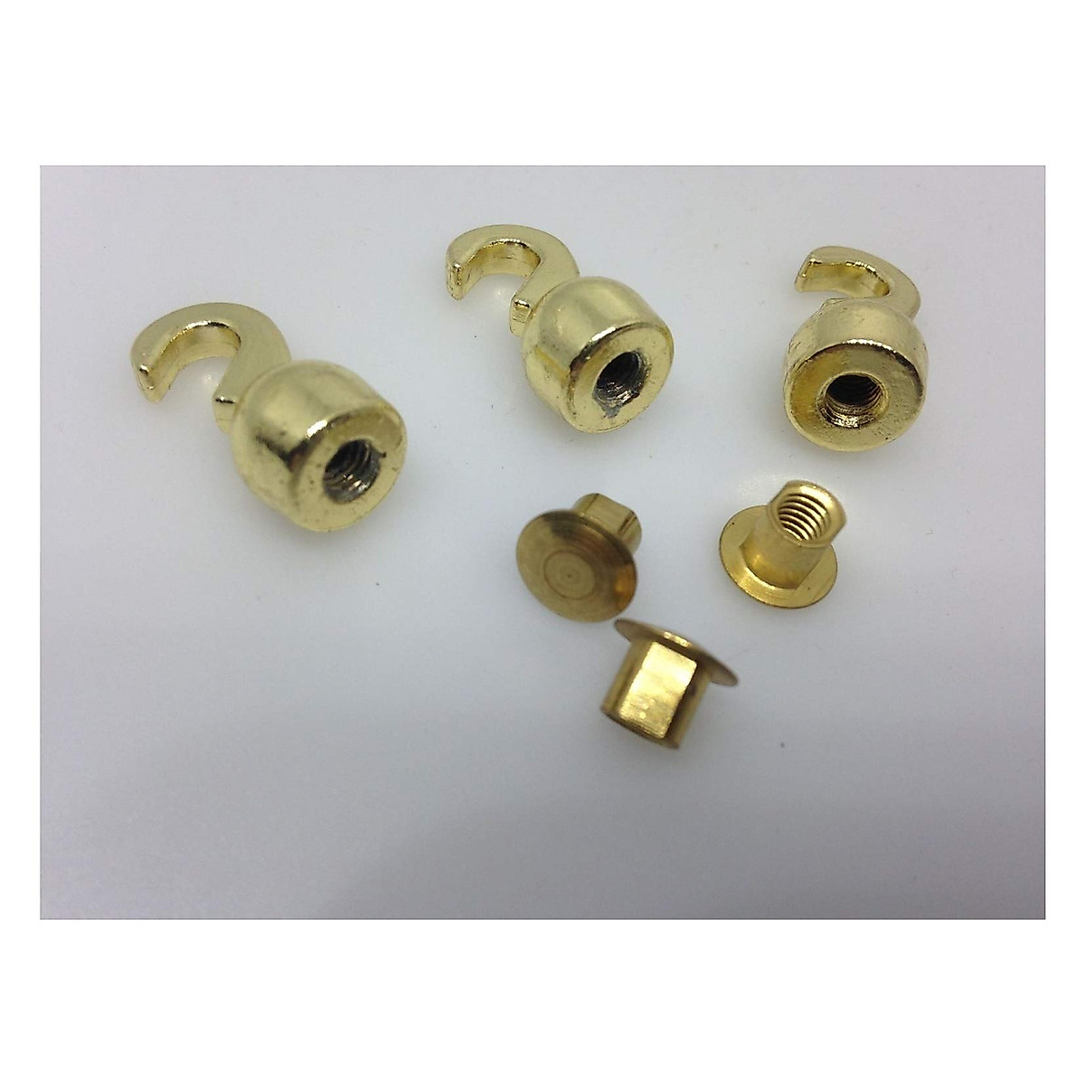 Galapagoz Grandfather Clock Weight Shell Hook and Nut Older Style 4 mm Thread Set of 3 USA