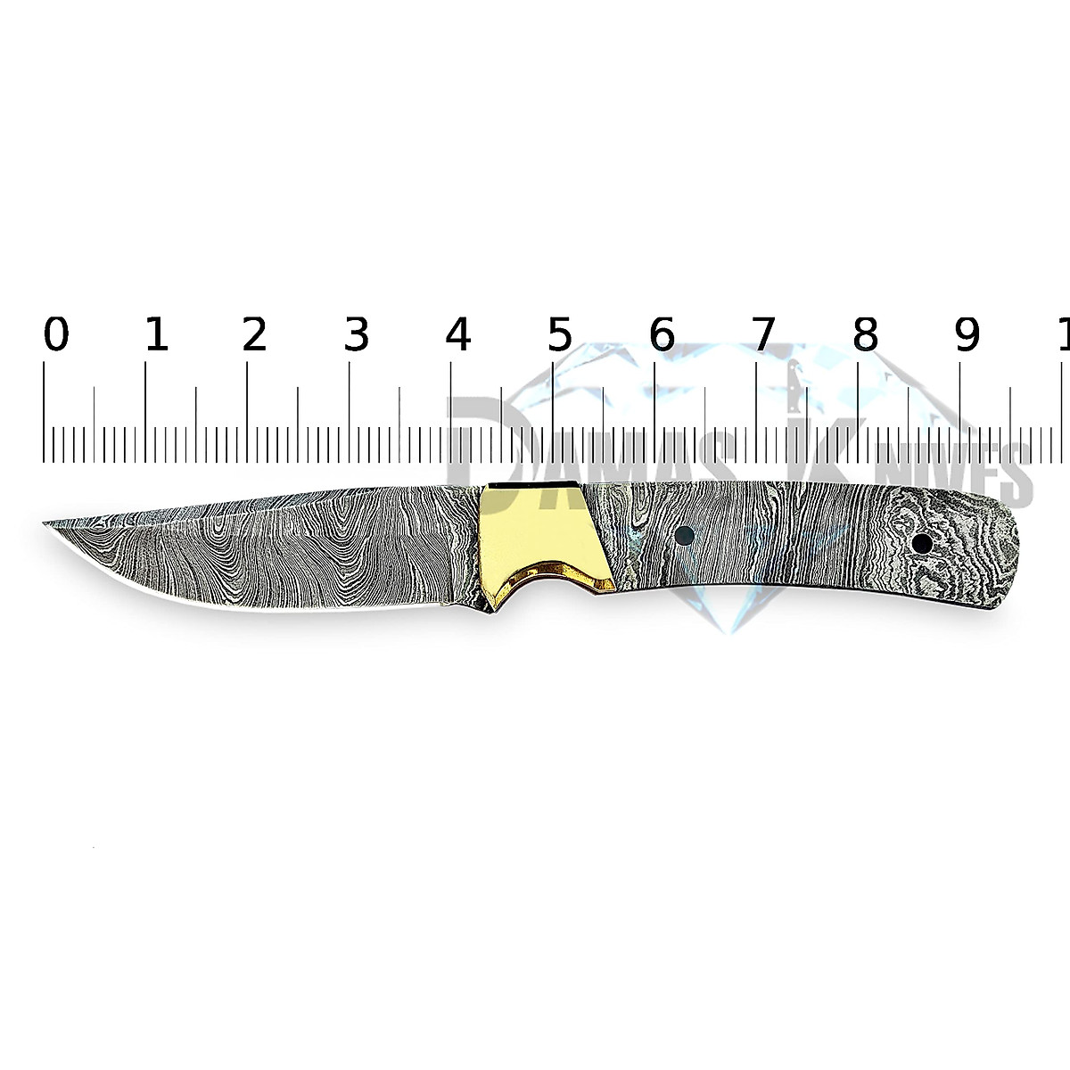 Custom Handmade Damascus Steel Blank Blade for Knife Making With Brass Bolster Model HB 02