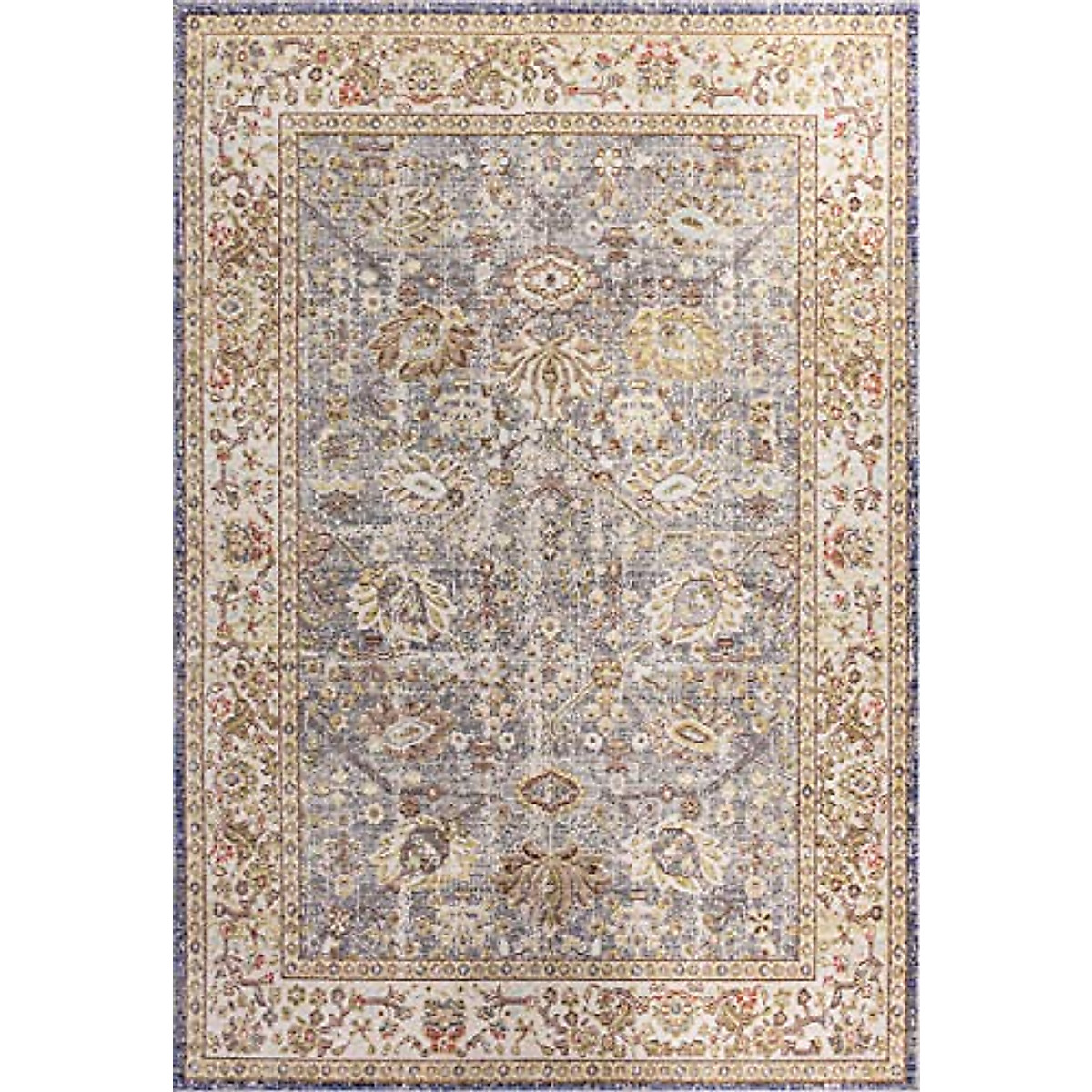 JONATHAN Y MDP304B-8 Alba Modern Faded Peshawar Indoor Area-Rug Vintage Glam Bohemian Easy-Cleaning Bedroom Kitchen Living Room Non Shedding, 8 ft x 10 ft, Grey