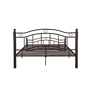 Voohek Metal King Size Bed Frame with Headboard and Footboard,Storage Space Under The Frame,No Box Spring Needed,Noise Free,Black