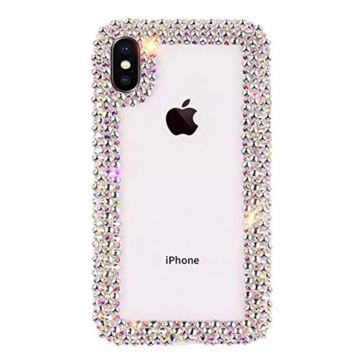Jesiya for iPhone XR Case 3D Glitter Sparkle Bling Case Luxury Shiny Crystal Rhinestone Diamond Bumper Clear Protective Case Cover for iPhone XR Clear