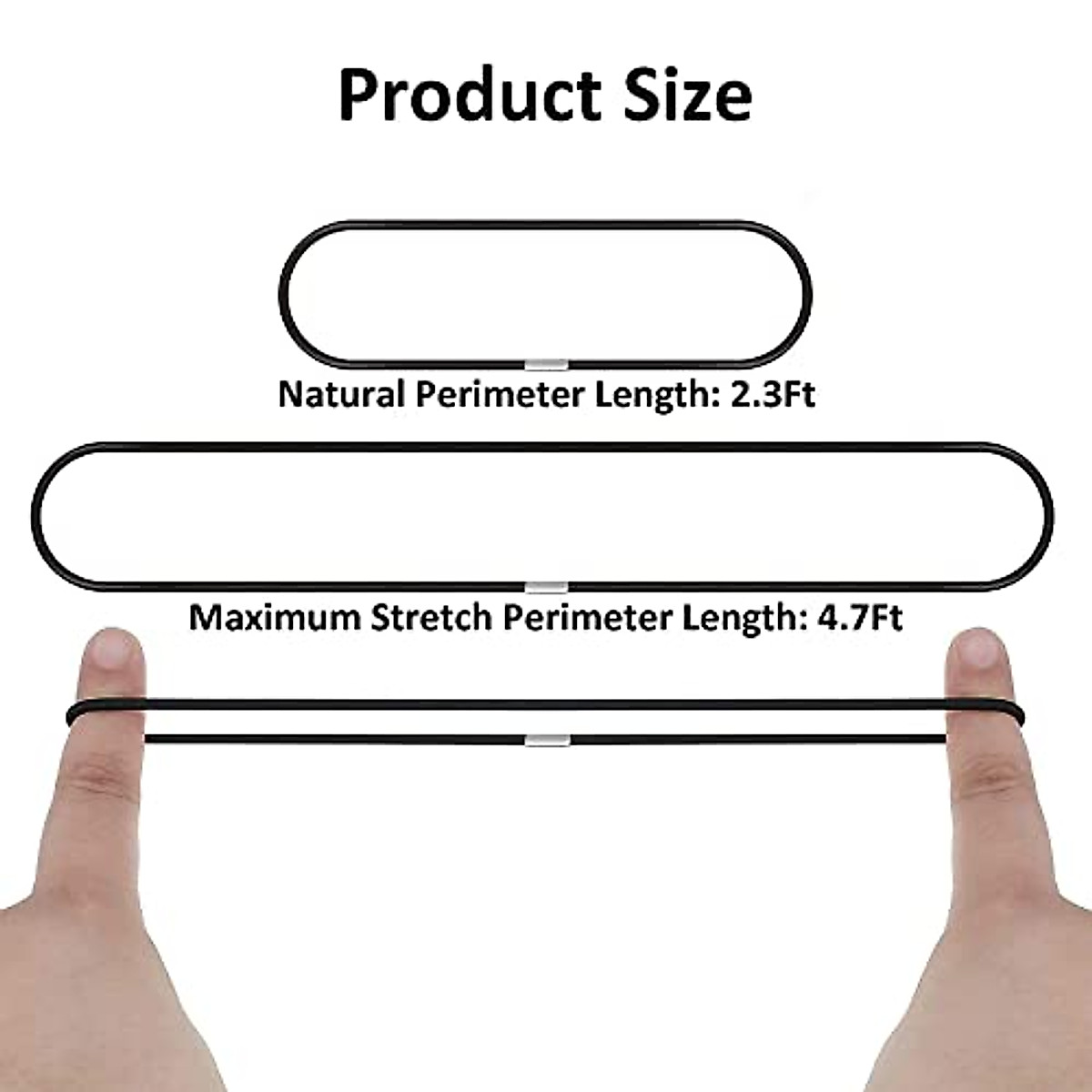 Trash Can Bands Set of 3, Black Only, Fits 13 to 30 Gallon Trash Cans, Hongmed Elastic Rubber Bands for Garbage Bag, Durable Trash Can Bag Holder with Strong Elasticity, Homewares Colorful Litter Box Bands Good for Home Office School Indoor and Outdoor