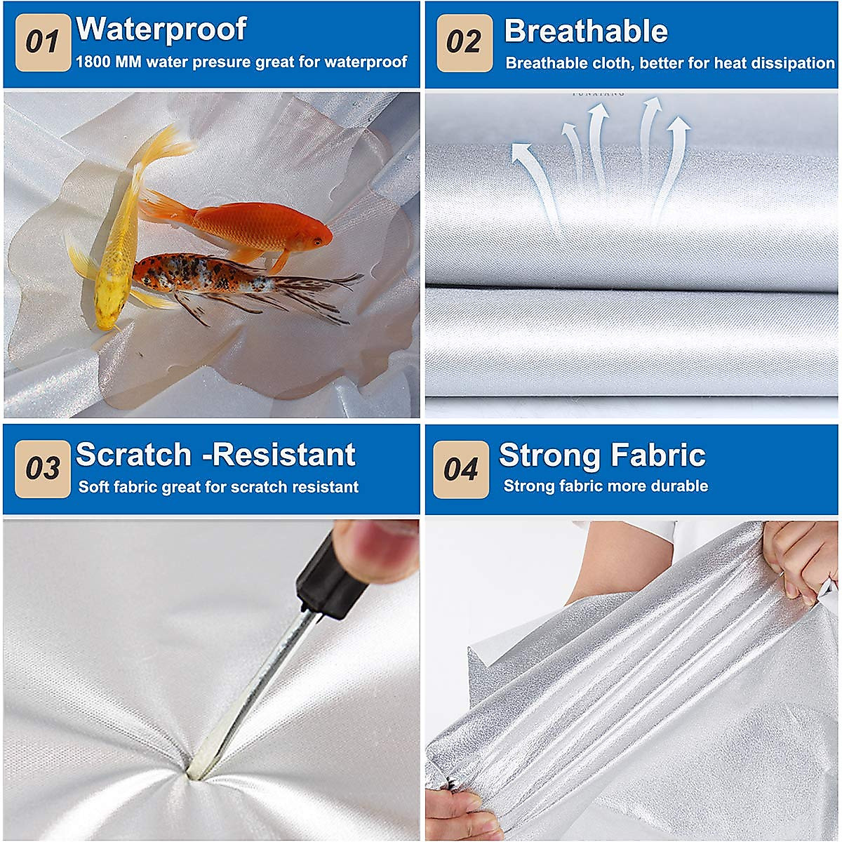 KouKou Oxford Hatchback Car Cover Waterproof All Weather, Fit Toyota Matrix, Honda Fit, VW Golf GTI, Hyundai Veloster, Ford Focus, Mini Cooper, Countryman etc. (178 x 72 x 59 inch)