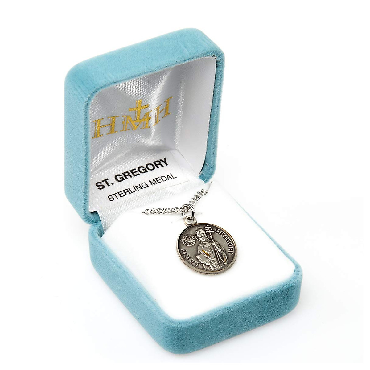 Sterling Silver St. Gregory Medal With 20" Chain Necklace