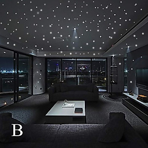 Keepfit 2 Pack Glow in The Dark Star Wall Stickers 407 Pcs Round Dot Luminous Kids Room Decor