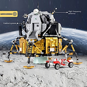 Mould King 21006 Building Toys for Apollo 11 Lunar Lander, Spacecraft Build and Display Model Collectible Building Set for Adults, Space Science Building Kit for Kids Gifts, 7018+Pcs