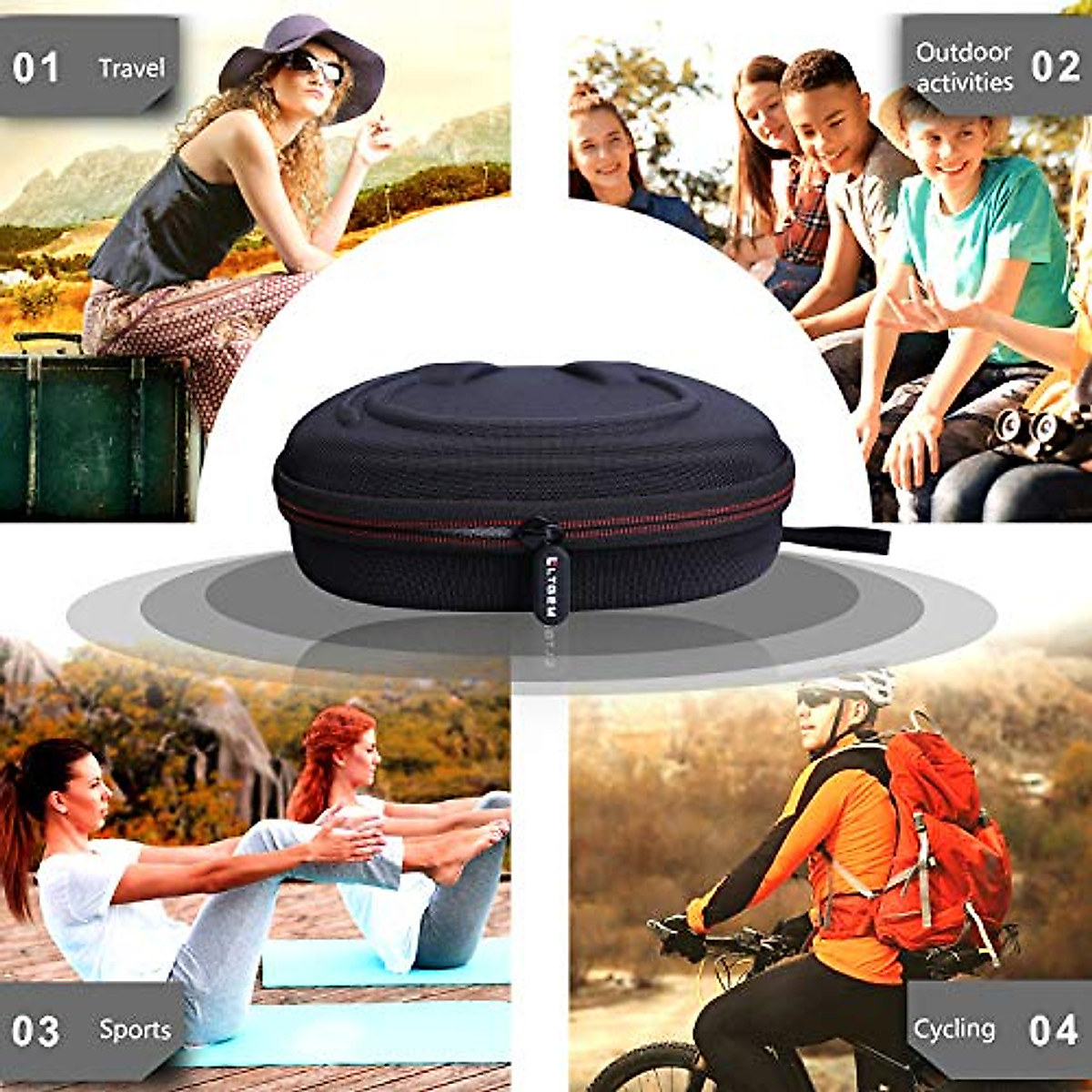 LTGEM Hard Case for Logitech USB Headset H390 / H430 / H570e and EAGLEND USB Headset/awatrue Computer Headset - Black+Grey