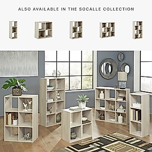 Signature Design by Ashley Socalle Modern 6 Cube Storage Organizer or Bookcase, Whitewash