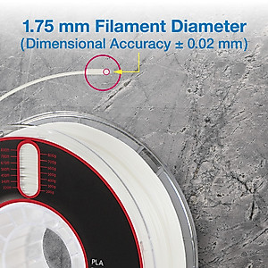 BUMAT PLA 3D Printer Filament, 1.75mm (Clear/Natural), 1kg Spool (2.2lbs), Guaranteed Fresh, Dimensional Accuracy +/- 0.02mm, Tangle-Free, Fits Most FDM Printers [Risk-Free]