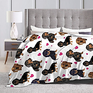 Dachshund Blanket for Girls Boys Women Gifts for Dachshund Lovers Dachshund Throw Blanket for Kids Adults Ultra Soft Cozy Fleece Blanket for Couch Sofa ​Bed 40"x50"