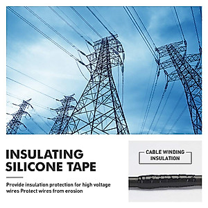 CLAVICHORD Seal Self Fusing Silicone Tape - 1 Inch Wide and 15 Feet Long Weatherproof Self Fusing Silicone Sealing Tape for Emergency Pipeline Repair/Cable Bandage/Tool Fixing（Black）