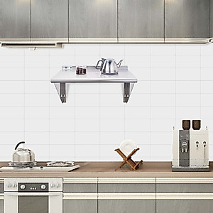 MengK Stainless Steel Shelf 12x24 Inches - 250lb Capacity - Wall Mount Floating Shelving for Restaurant, Kitchen, Home, and Hotel