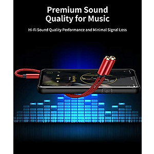 JSAUX Headphone Splitter 3.5mm, Audio Splitter 2 Female to 1 Male, Dual Headphone Adapter Compatible with PS4, PS5, Xbox, Nintendo Switch, PC Gaming Headsets, Phone, Tablet, Laptop and More-Red