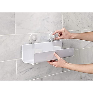 Joseph Joseph EasyStore Shower Caddy with Adjustable Mirror, Large, White