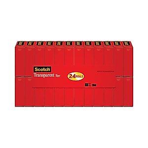 Scotch - Transparent Tape, 3/4" x 1000", 1" Core, Clear, 24/Pack 600K24 (DMi PK