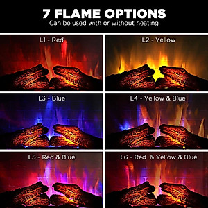 TURBRO Firelake 27 in. WiFi Electric Fireplace Heater with Sound Crackling - Freestanding Fireplace w/Mantel - 7 Adjustable Flame Effects, Overheating Protection, CSA Certified - 1400W, Black Walnut