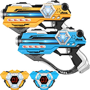 IJO Laser Tag Guns Set of 2 Laser Tag with Digital LED Score Display Vests for Teens, Family and Adults Fun,Birthday Gift Toys for Kids Ages 6 7 8 9 10 11 12+Year Old Boy & Girls