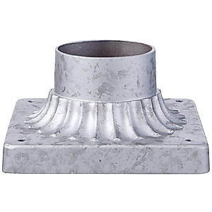 Franklin Park Modern Contemporary Outdoor Pier Mount Post Adapter Galvanized Steel Base Accessory for Post Light Exterior House Porch Patio Yard Garden Driveway Home Walkway - John Timberland