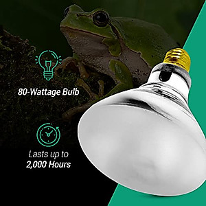 BlueX 80-Watt Reptile UVA UVB Sun Lamp - All-in-One Bulb Self-Ballasted Mercury Vapor Basking Light Heat Lamp Bulbs - Replicates Natural Sunlight Beneficial to Reptiles Amphibians Lizards Tortoises
