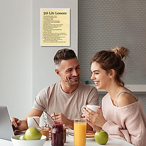 20 Life Lessons - Inspirational Wall Decor, Motivational Modern Typography Wall Art Print Is A Quotes Photo For Living Room Decor, Office Decor, Home Decor, or Room Decor Aesthetic, Unframed - 11x14