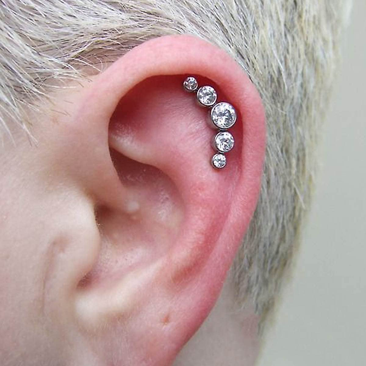 Gnoliew 16G 316L Stainless Steel Labret Monroe Lip Ring Studs Cartilage Helix Tragus Conch Daith Nose Piercing Jewelry (16g Gold)