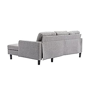 Verfur Convertible Sofa Sleeper Pull Out Bed, 3-Seater L-Shaped Couch with Storage Chaise and Side Pockets, Soft Upholstered Corner Sofa&Couches Sectional, Gray 72.44"