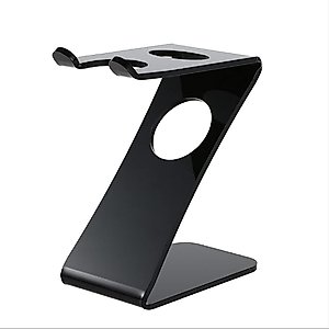 NNNJunhua Hair Razor and Brush Stand Type Z Safety Stable Razor Shaving Brush to Dry Stand A Good Gift for Men, Black
